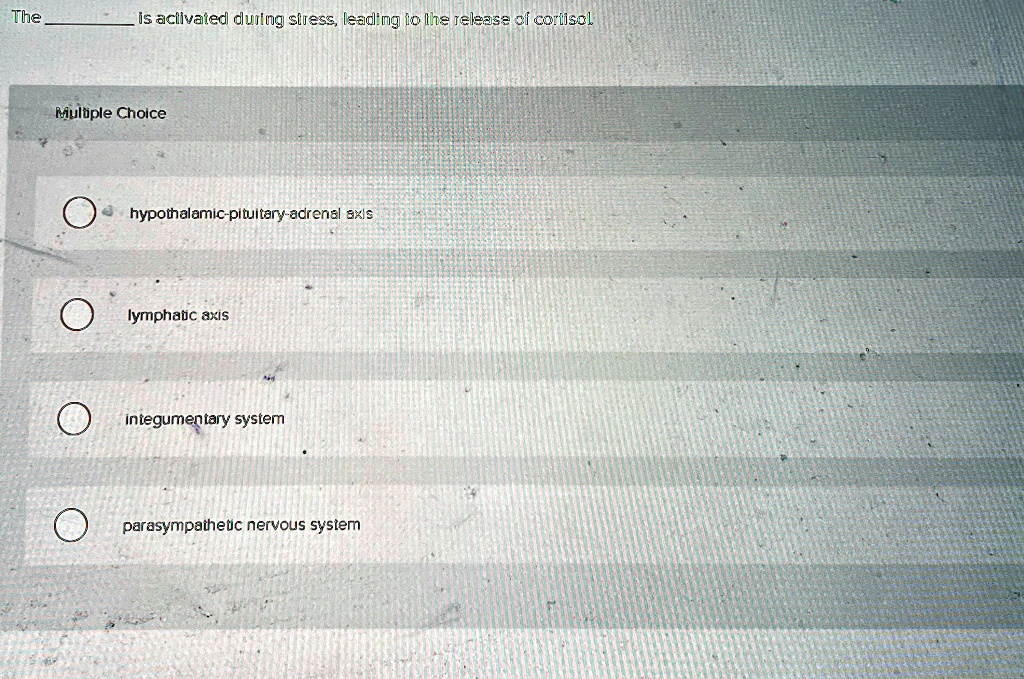 the is activated during stress leading to the release of cortisol ...