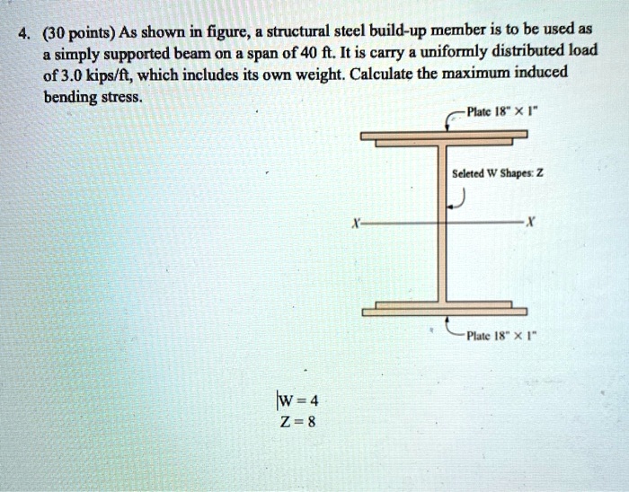 SOLVED: 4.30 points As shown in the figure, a structural steel built-up ...