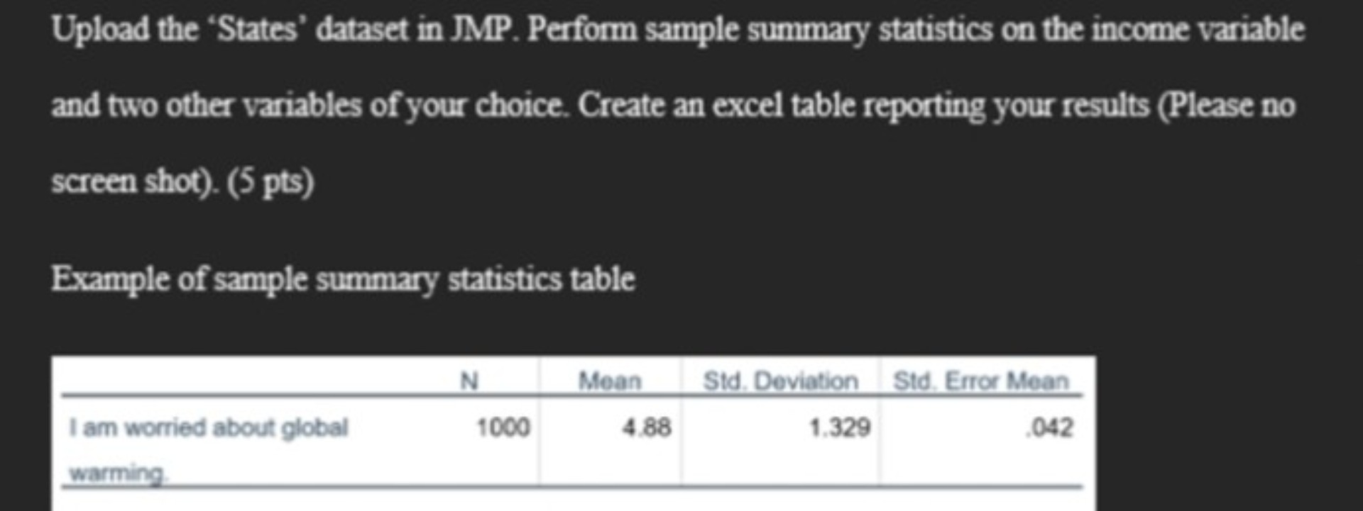 upload the states dataset in jmp perform sample summary statistics on ...
