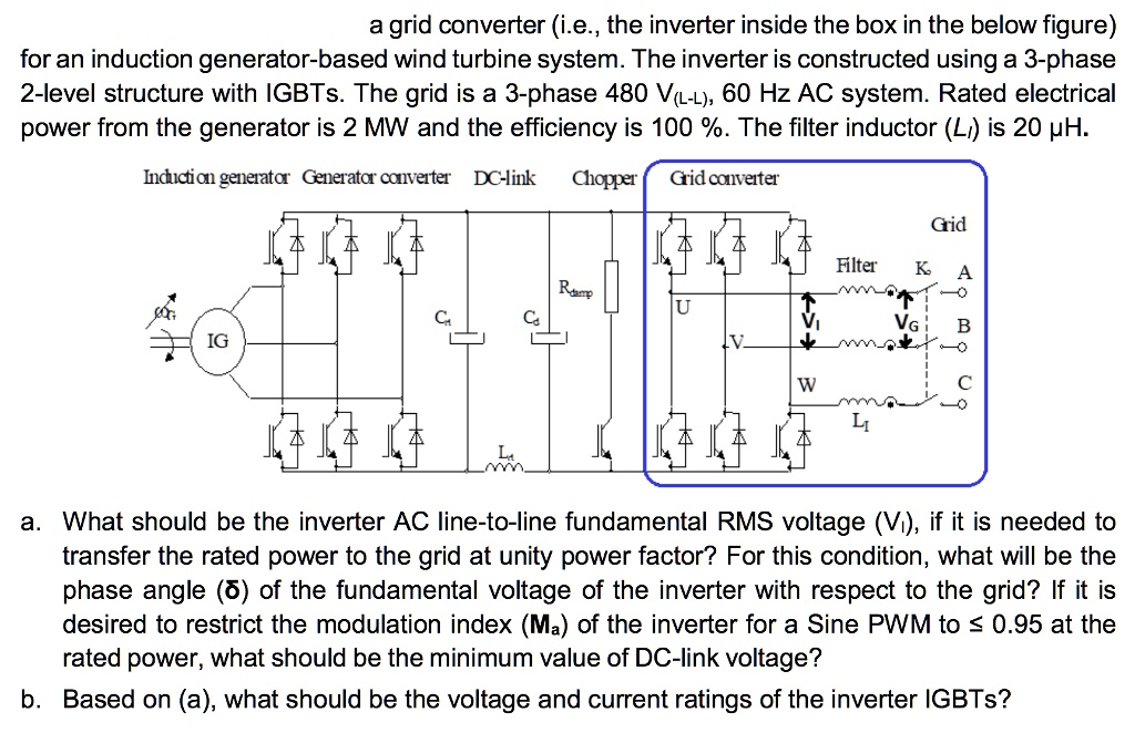 SOLVED: A grid converter (i.e., the inverter inside the box in the ...