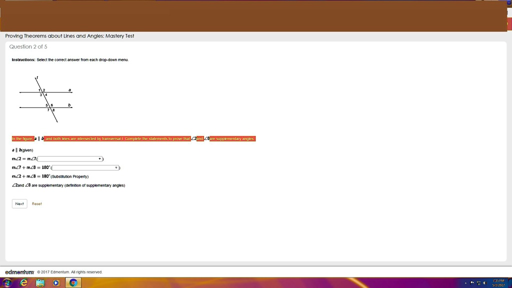 In The Figure Ab And Both Lines Are Intersected By Transversal T Complete The Statements To