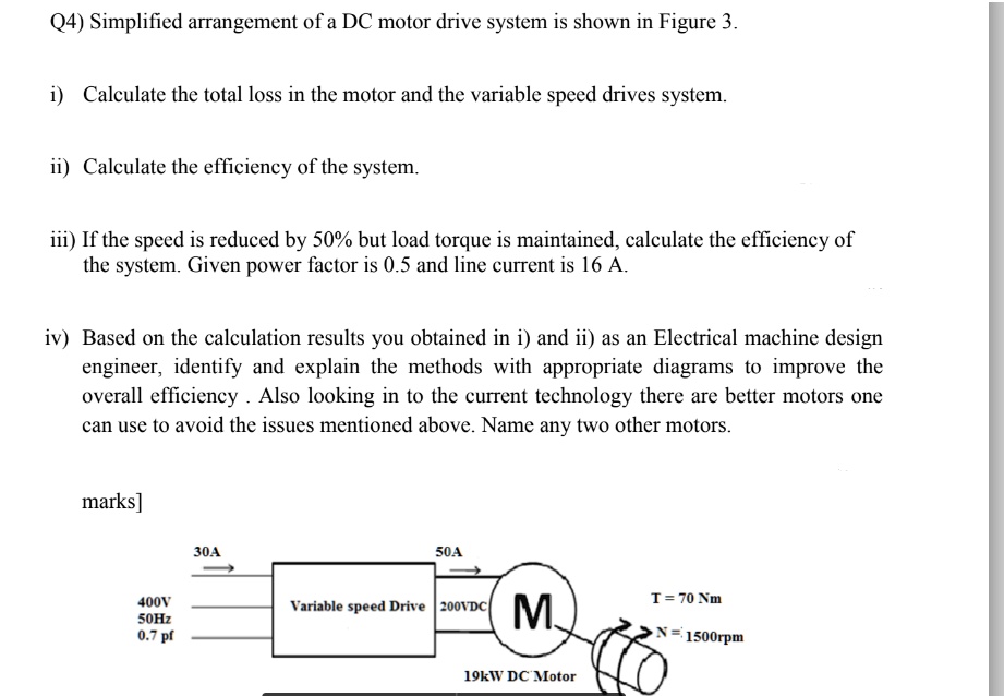 SOLVED: Q4) A simplified arrangement of a DC motor drive system is shown in Figure 3. i ...