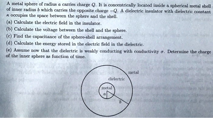 SOLVED: A metal sphere of radius a carries charge Q. It is concentrically located inside a ...