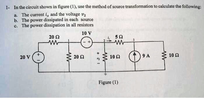 SOLVED: In the circuit shown in figure (1), use the method of source ...