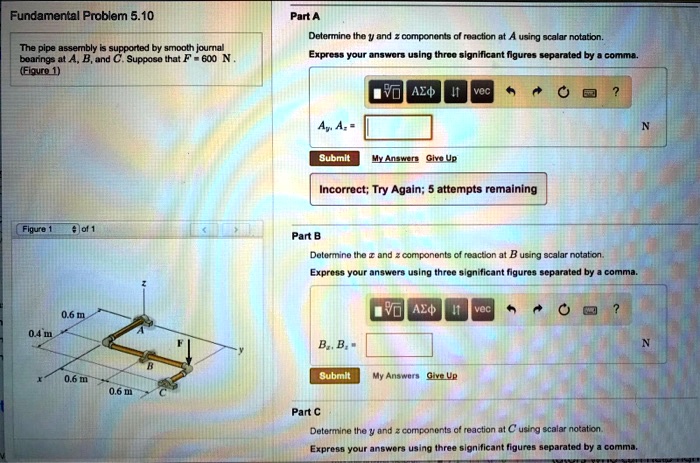 SOLVED: Fundamental Problem 5.10 Part A: Determine the y and z ...