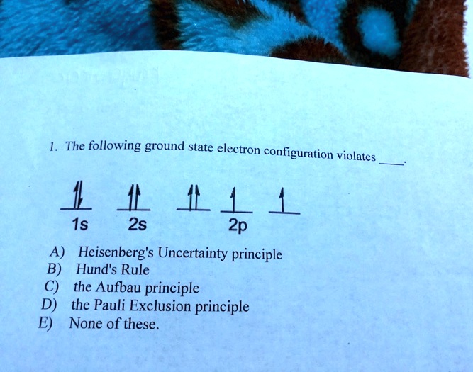the following ground state electron configuration violates 4l 4l l is ...