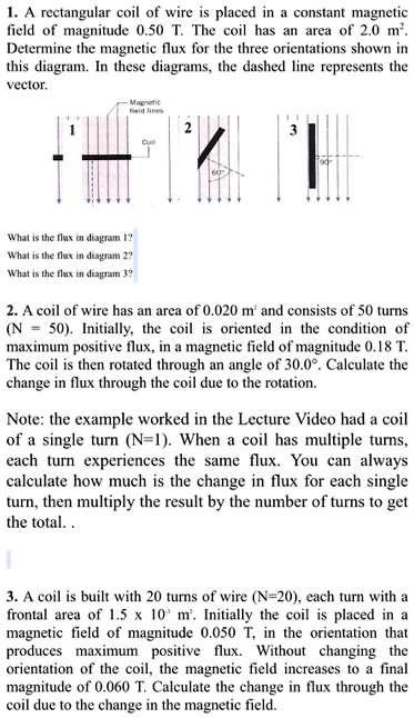 SOLVED: rectangular coil of wire placed in constant magnetic field of ...