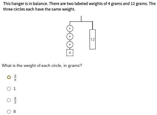 SOLVED: '7th grade math 10 points This hanger is in balance. There are ...