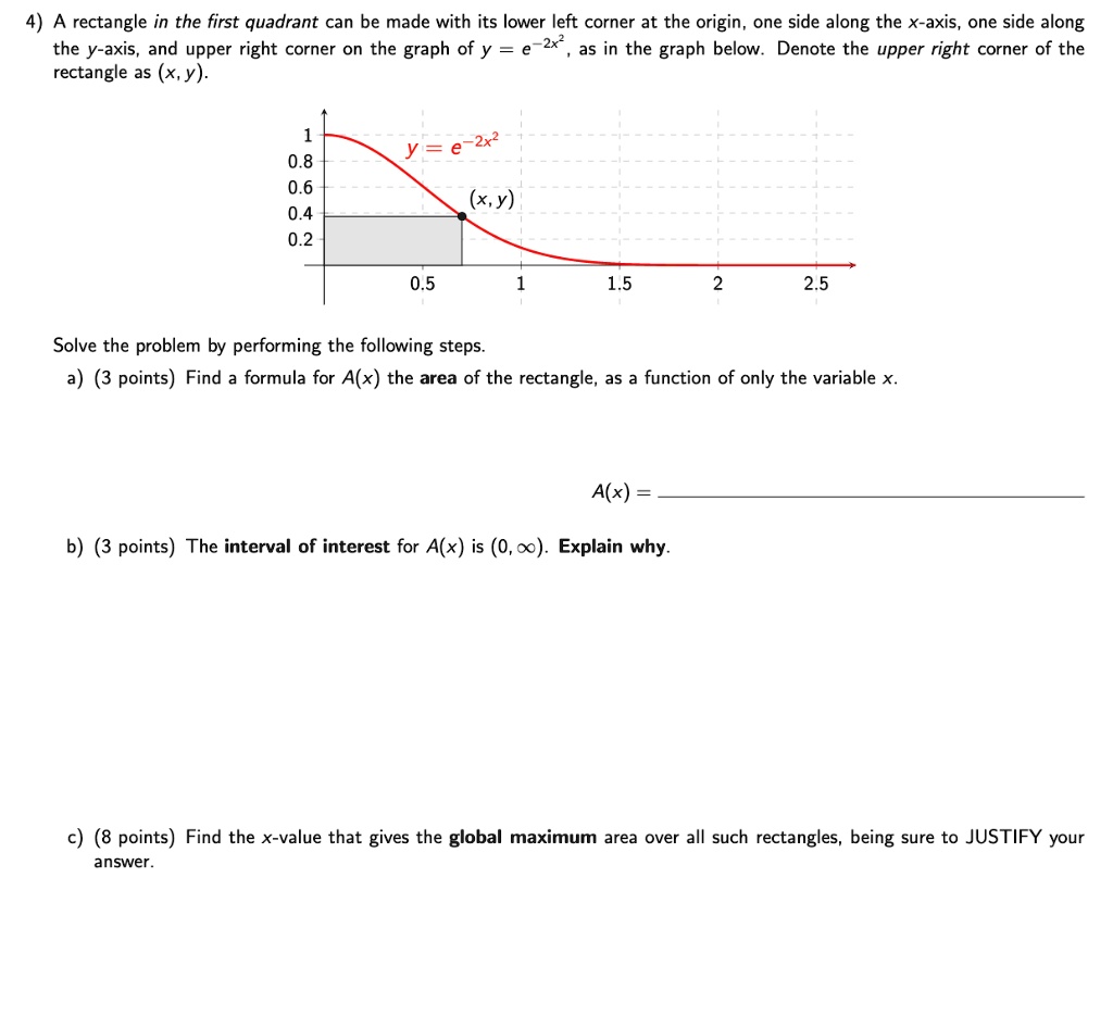 SOLVED: A rectangle in the first quadrant can be made with its lower ...