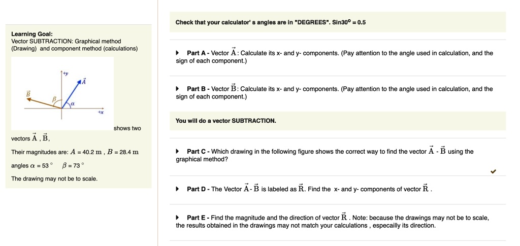 Learning Goal: Vector SUBTRACTION: Graphical method (Drawing) and ...