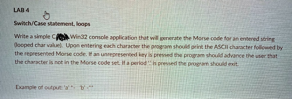 Solved Lab4 Switchcase Statement Loops Write A Simple Cwin32 Console 1987