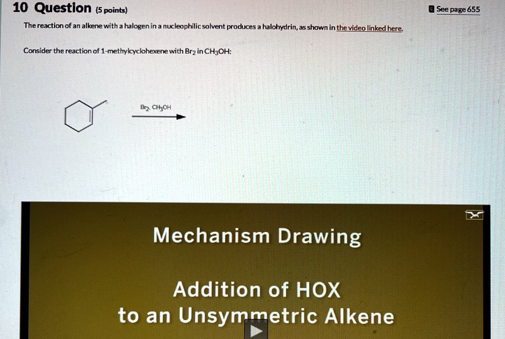 SOLVED: Draw the whole mechanism, including stereochemistry in the end ...