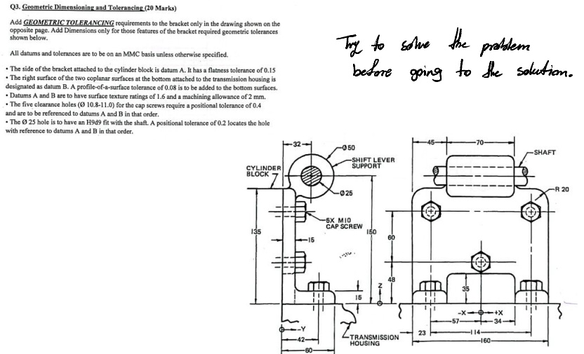 Q3. Geometric Dimensioning and Tolerancing (20 Marks) Add GEOMETRIC ...