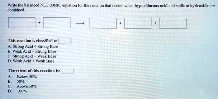 Write The Balanced Net Ionic Equation For The Reactio… Solvedlib