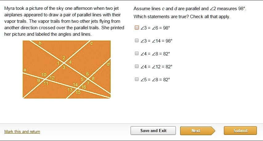 myra took a picture of the sky one afternoon when two jet airplanes ...