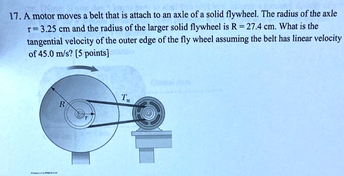 SOLVED: 17.A motor moves belt that is attach to an axle of a solid ...