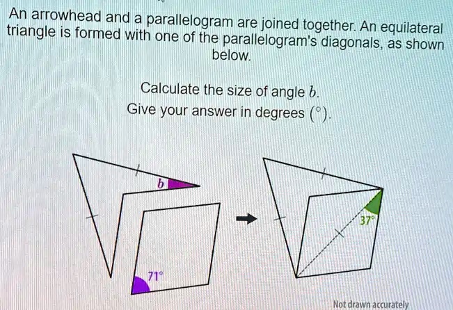 An arrowhead and a parallelogram are joined together. An equilateral ...