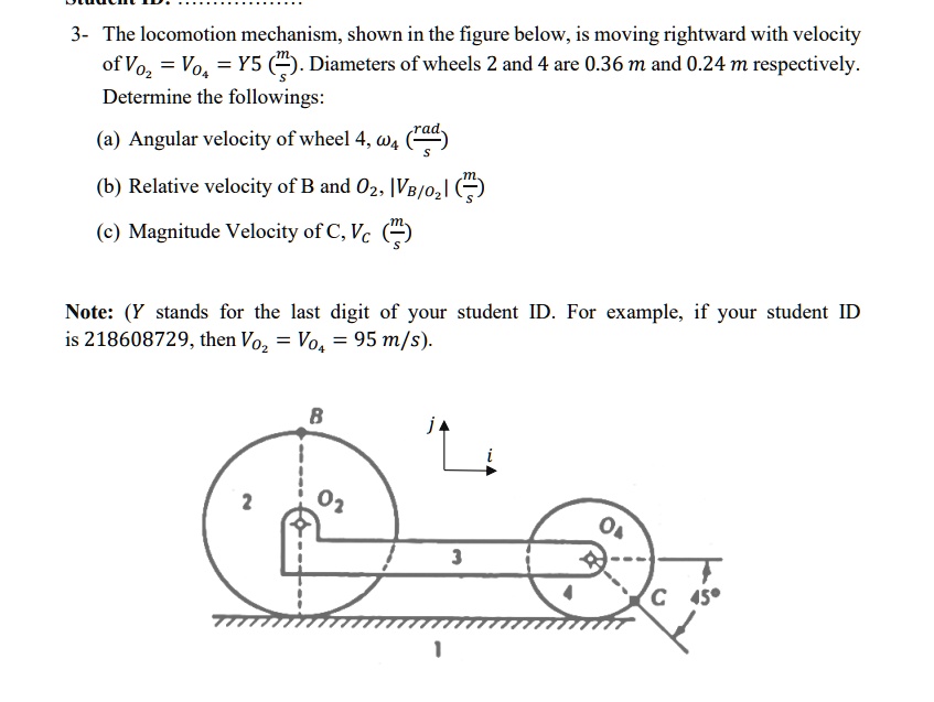 3- The locomotion mechanism, shown in the figure below, is moving ...