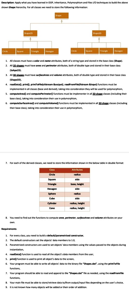 Text: Description: Apply what you have learned in OOP, Inheritance, Polymorphism and Files I/O ...