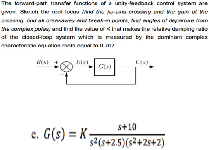 SOLVED: The forward-path transfer functions of a unity-feedback control ...