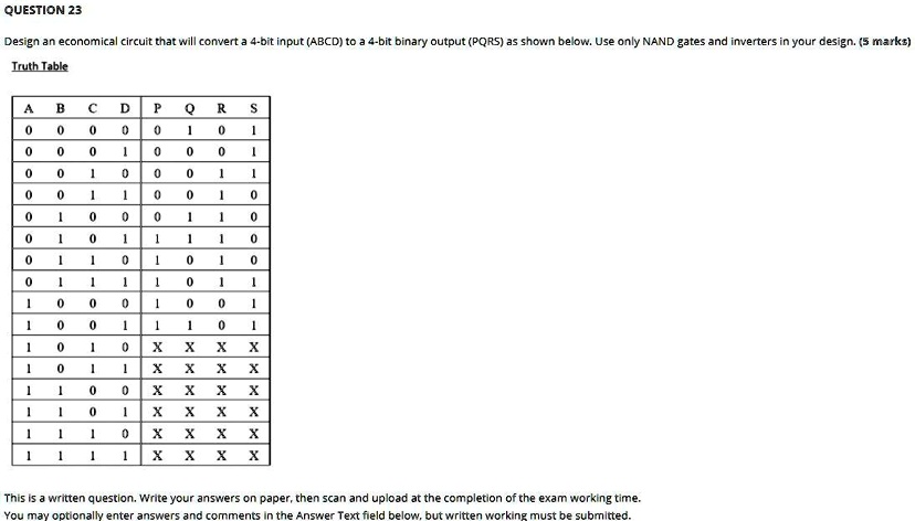 Solved Question 23 Design An Economical Circuit That Can Convert A 4 Bit Input Abcd To A 4