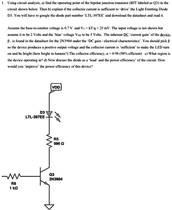 VIDEO solution: Using circuit analysis, find the operating point of the ...