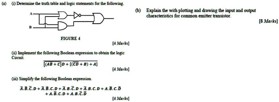 SOLVED: () Detennine the Quth table and logic statements for the ...