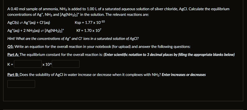 SOLVED: A 0.40 mol sample of ammonia, NH3, is added to 1.00 L of a ...