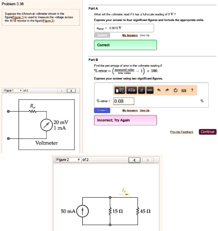 [GET ANSWER] Problem 3.38 Suppose the d'Arsonval voltmeter shown in the figure(Figure 1) is used ...