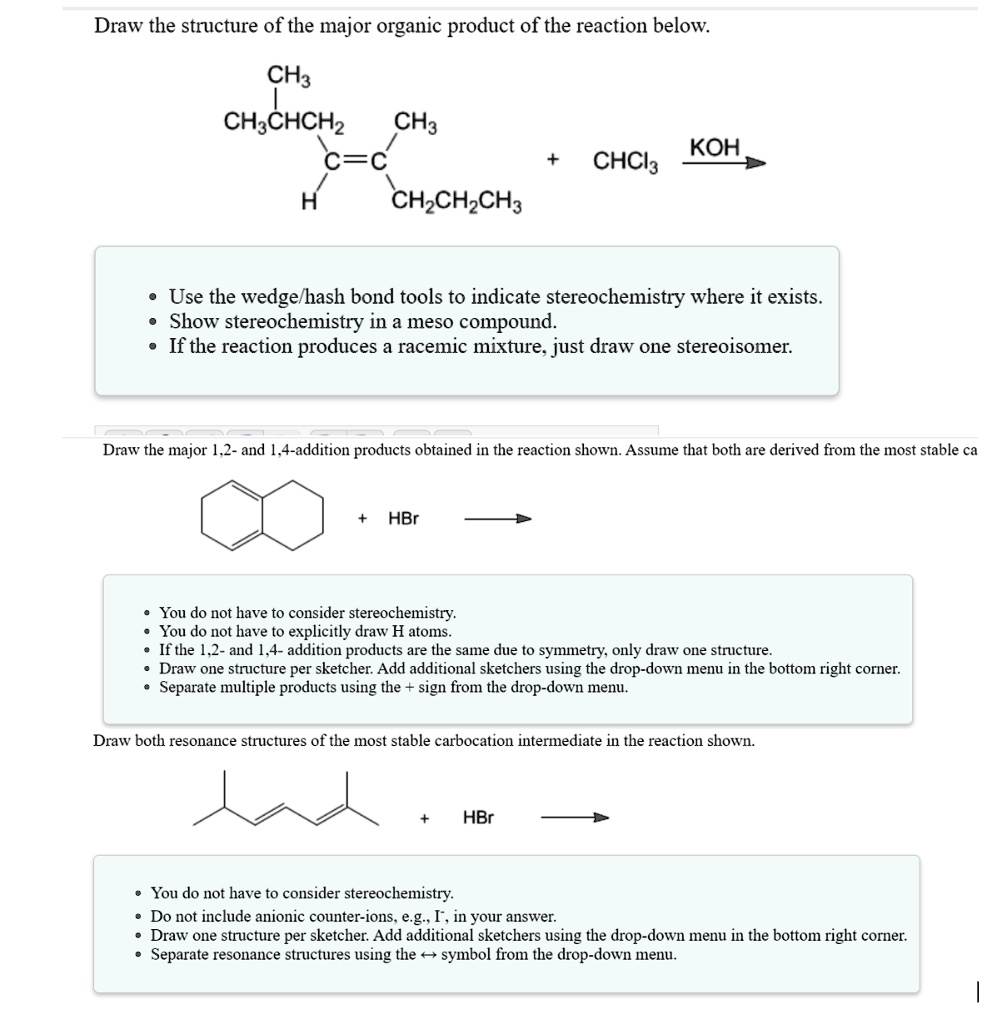 Draw the structure of the major organic product of the reaction below ...