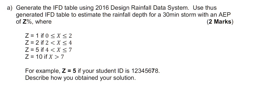 SOLVED: Generate the IFD table using 2016 Design Rainfall Data System ...