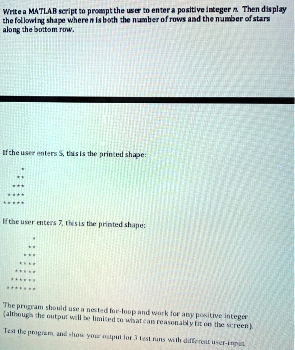 Solved Write A Matlab Script To Prompt The User To Enter A Positive Integer N Then Display The 2468