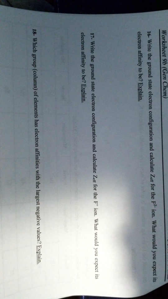 SOLVED: 18 Which group (column) of elements has electron affinities ...