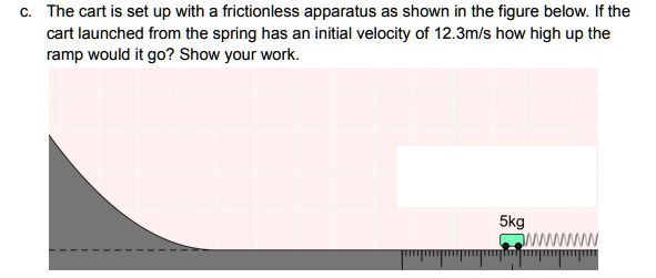 SOLVED: The cart is set up with a frictionless apparatus as shown in ...