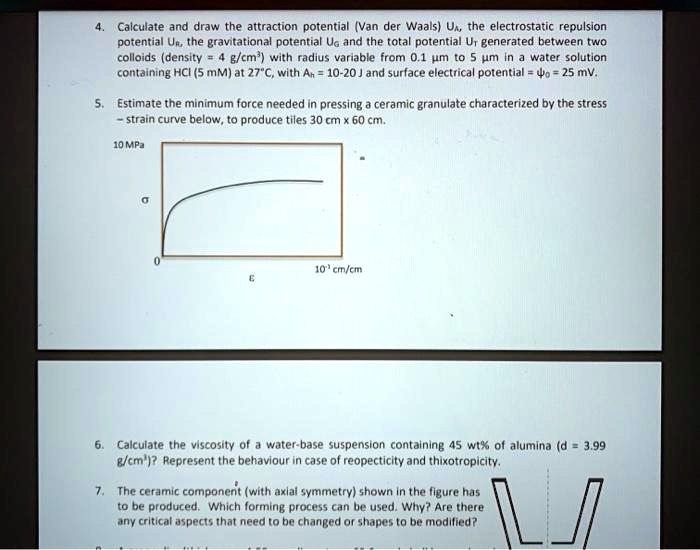 4. Calculate and draw the attraction potential (Van der Waals) UA, the ...