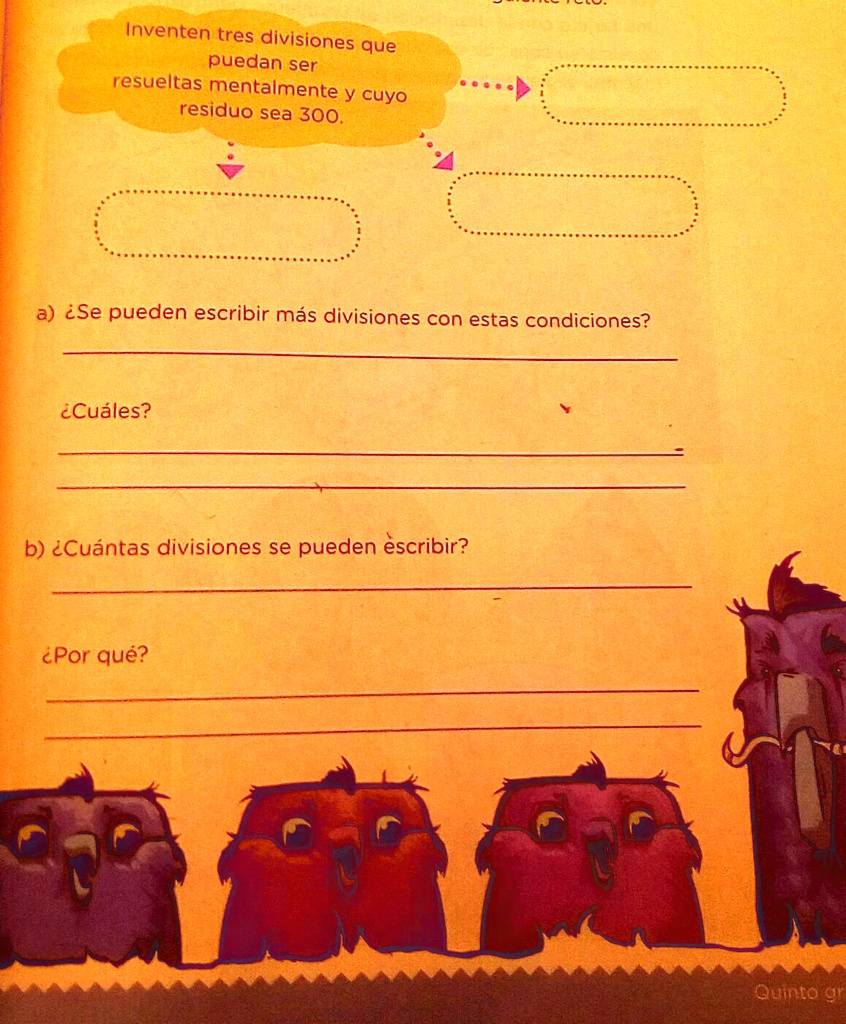 resuelbe el siguiente reto inventa tres divisiones puedan ser resueltas ...