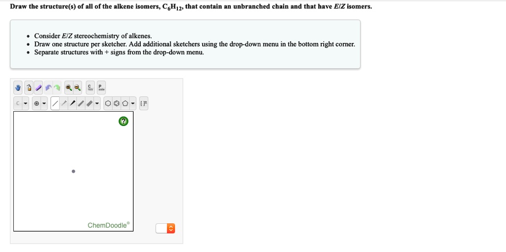 SOLVED: Draw the structures of all of the alkene isomers, CnH2n, that ...