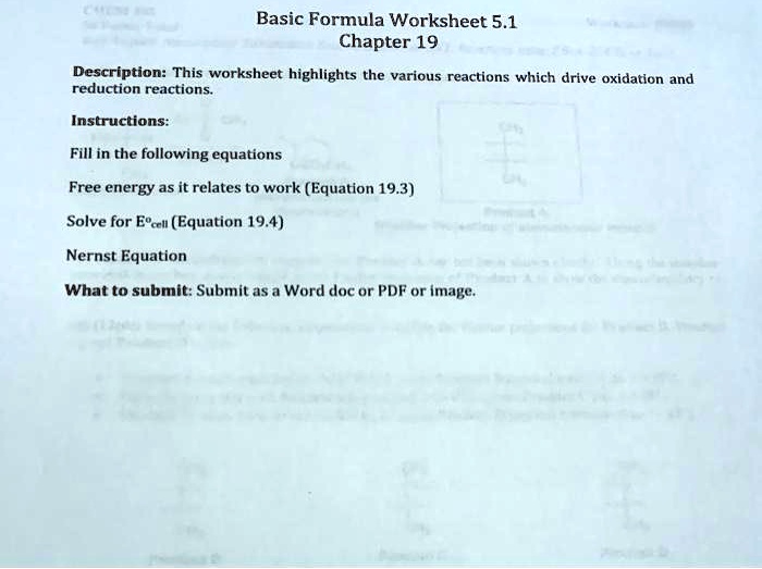 Basic formula worksheet 51 chapter 19 description this...