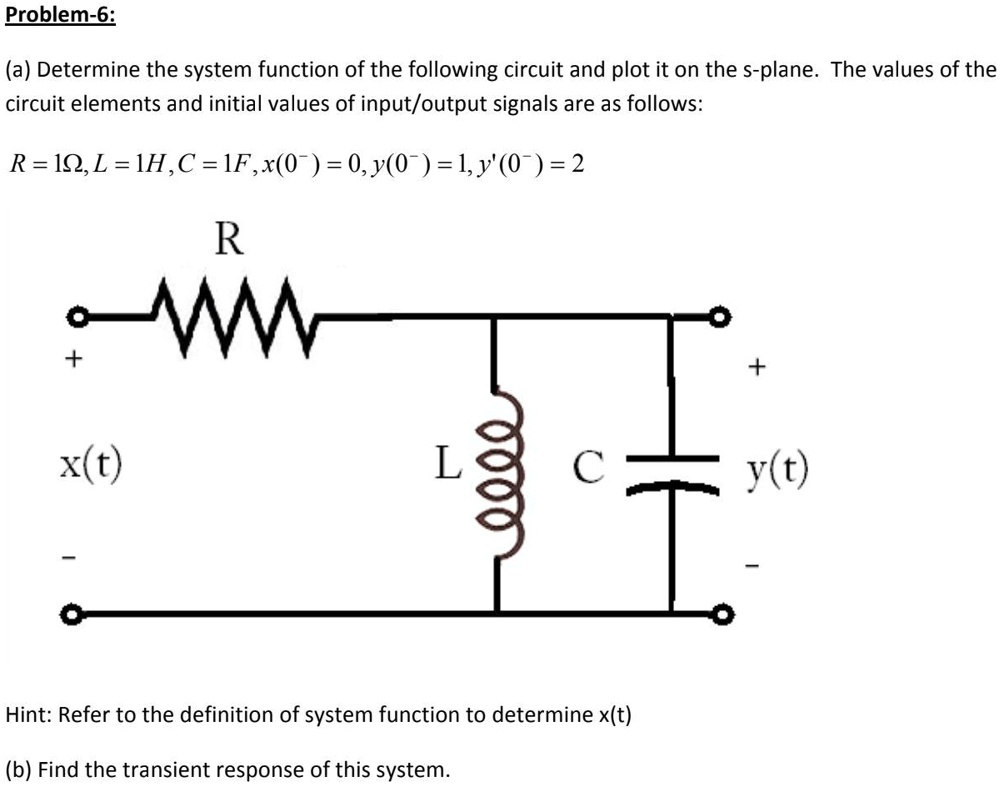 SOLVED: Problem-6: (a) Determine the system function of the following ...