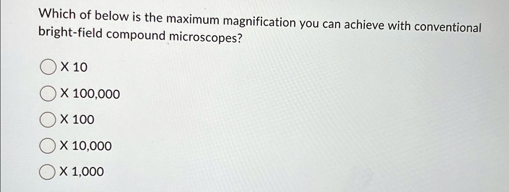 Which of below is the maximum magnification you can achieve with ...