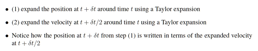 Solved Leap Frog Algorithm Derivation From Taylor Series 1 Expand 7061