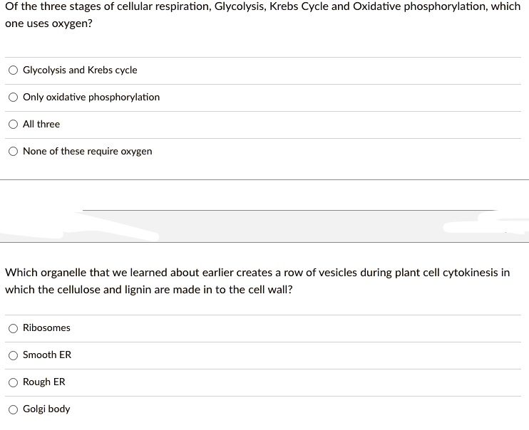 Of the three stages of cellular respiration, Glycolysis, Krebs Cycle ...