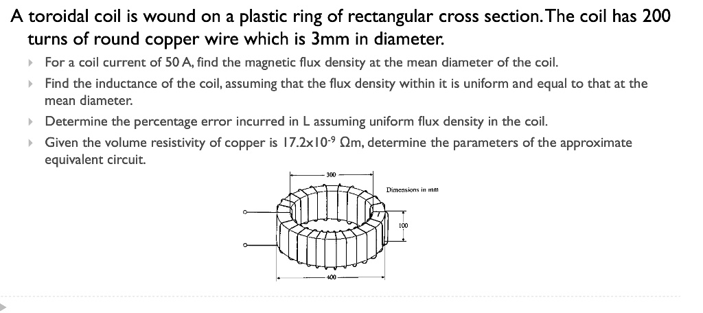 SOLVED: A toroidal coil is wound on a plastic ring of rectangular cross ...