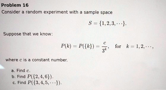 problem 16 consider random experiment with sample space 123 suppose that we know pk pk for k12 ...