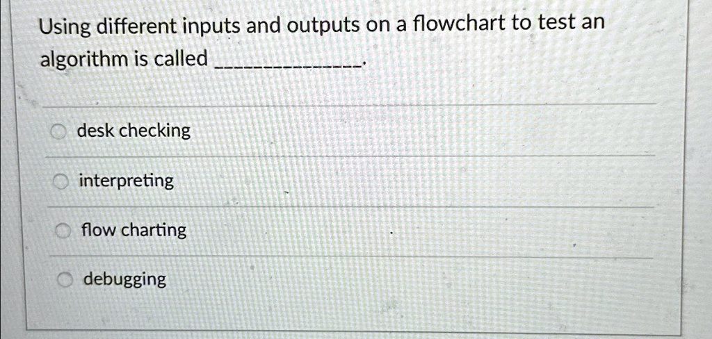 Using different inputs and outputs on a flowchart to test an algorithm ...
