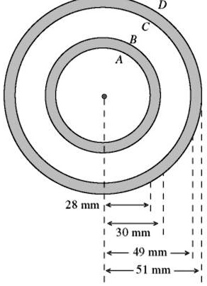The cross section of a long coaxial cable is shown in the figure, with ...