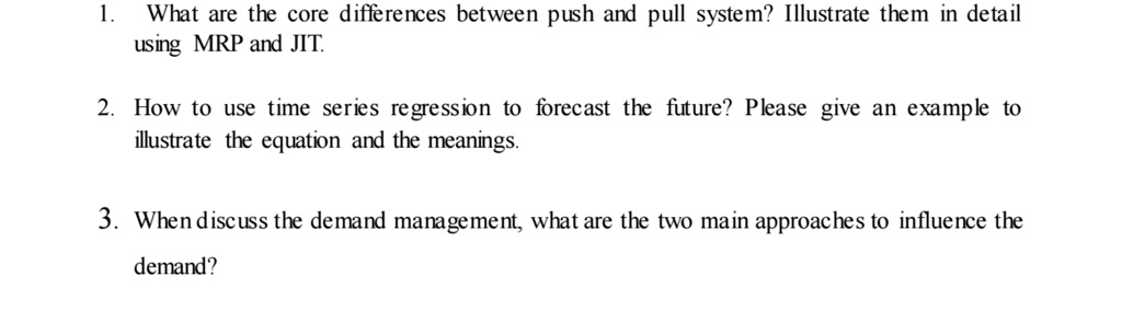 1. What are the core differences between push and pull system ...
