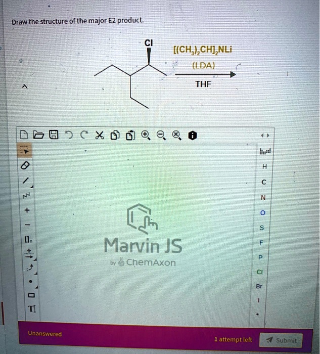 SOLVED: Draw the structure of the major E2 product: [(CH,L CHJNLi (LDA ...