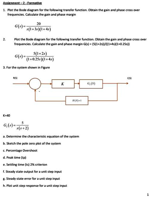 SOLVED: Plot the Bode diagram for the following transfer function ...