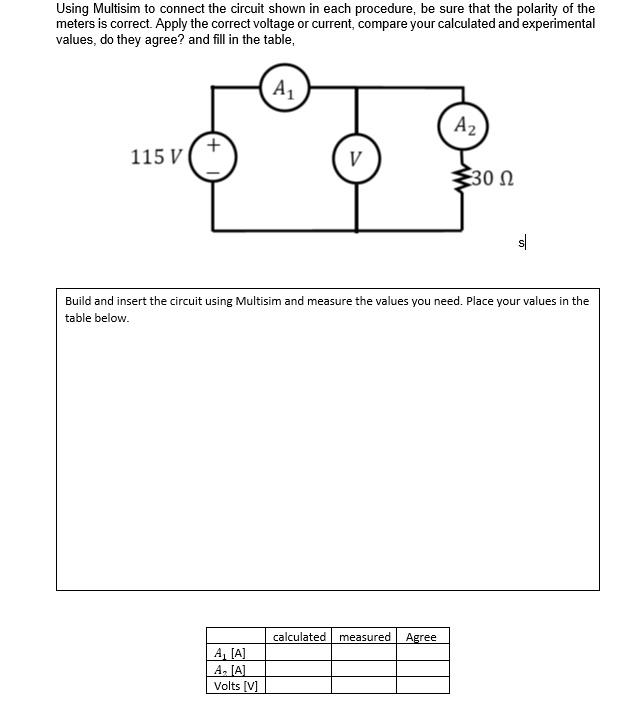 SOLVED: Please do the picture as well. Thank you. Using Multisim to connect the circuit shown in ...